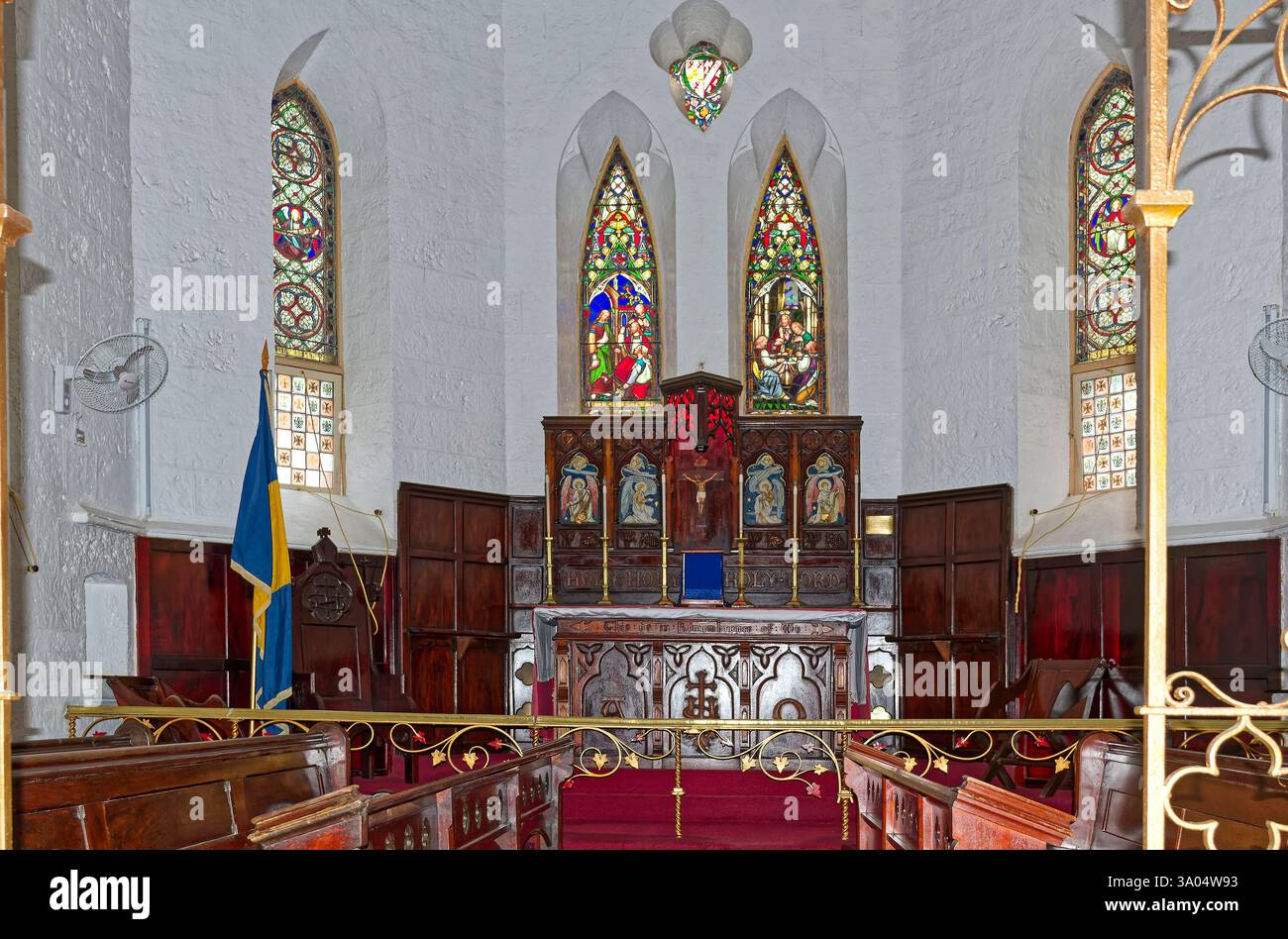 St. John's Parish Church, 1836, Anglican, mahogany wood altar, brass ...