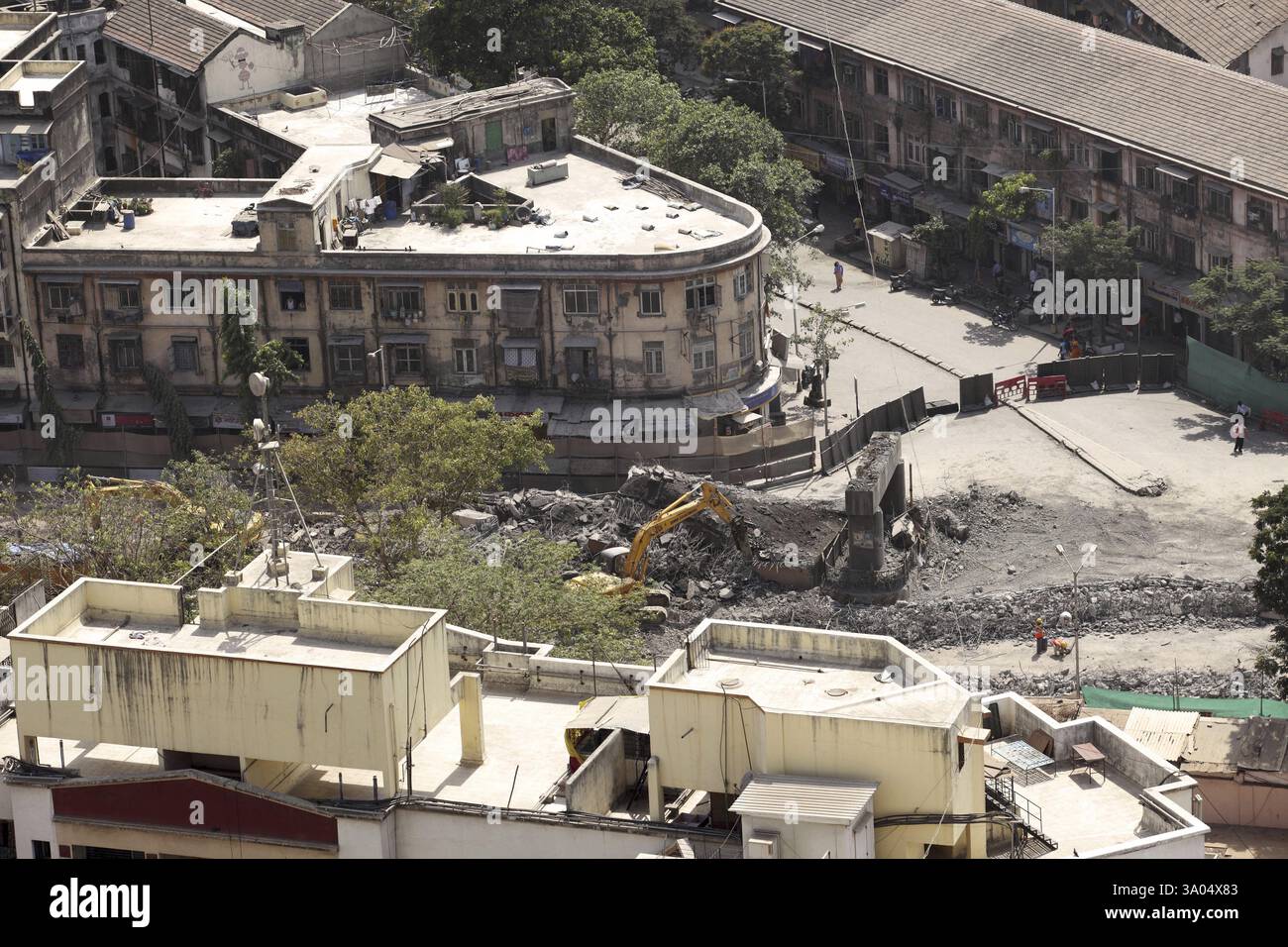 Aerial view of Lalbaug flyover work in Bombay Mumbai, Maharashtra ...