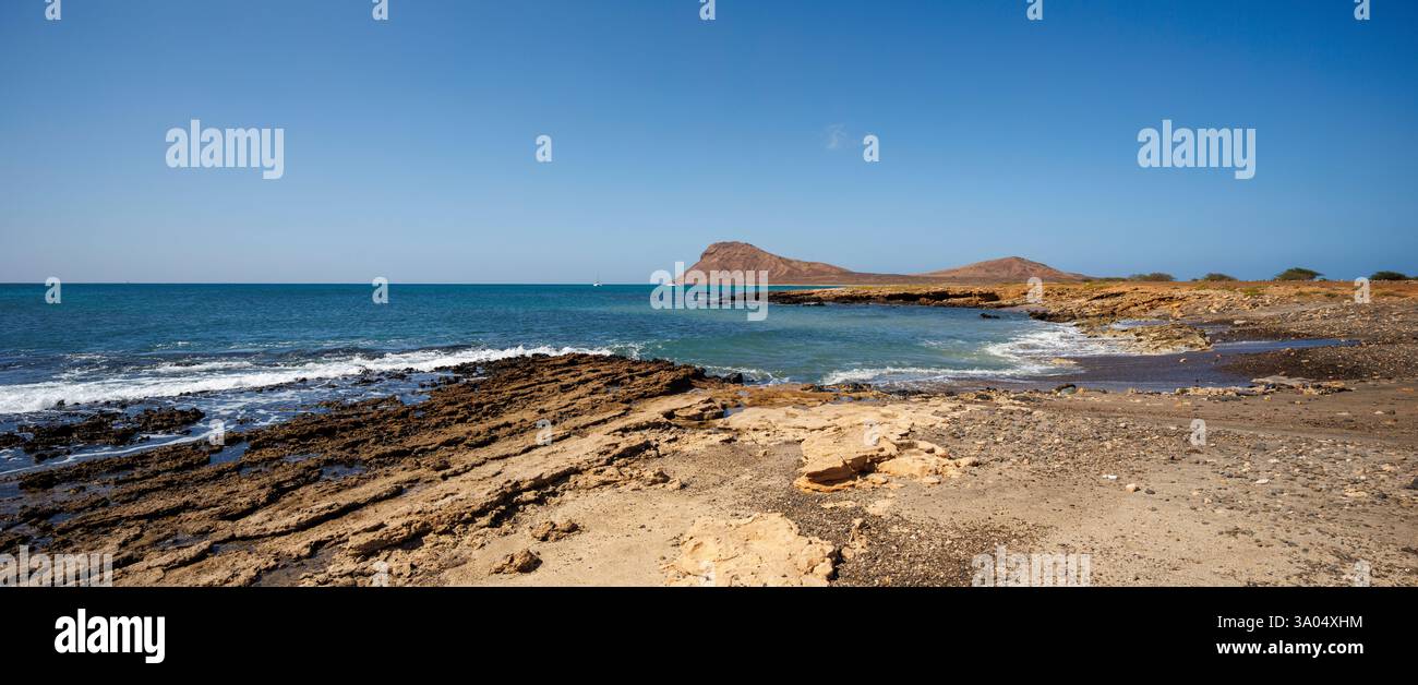 Panoramic landscape of western Sal island with Monte Leão in the ...