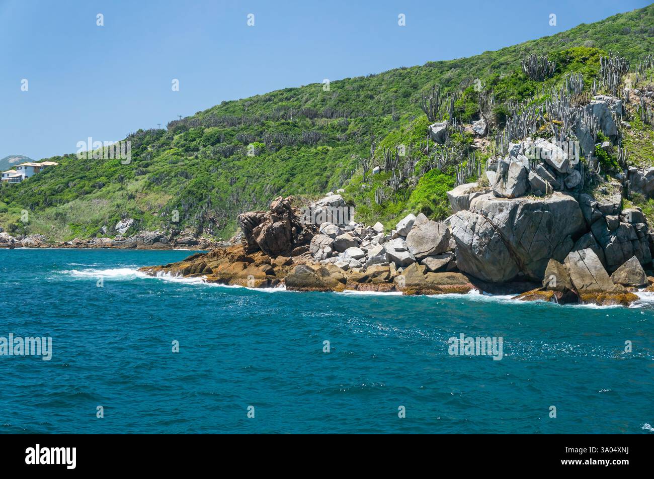 ARRAIAL DO CABO, RIO DE JANEIRO - BRAZIL - DEC 21, 2018: Coastal rock ...