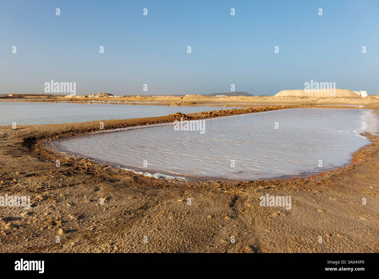 Evaporation ponds for salt production on the Sal Island, Cape Verde ...
