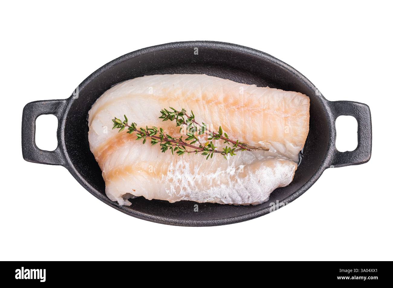 Pristine raw cod fillet, waiting to be marinated and cooked to ...