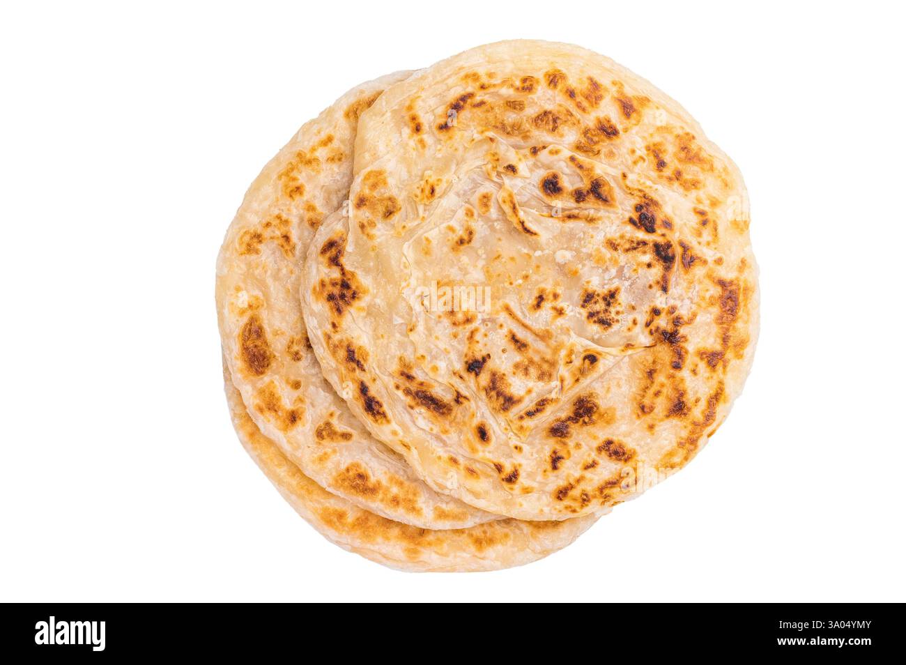 Aloo Paratha Indian Potato stuffed Flatbread isolated on white ...