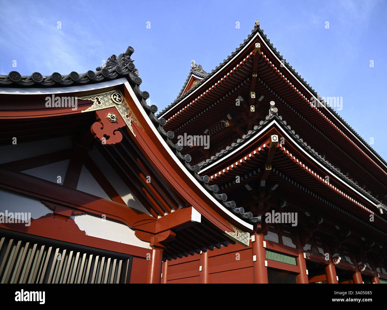 Scenic rooftop view of the five storied pagoda on the west side of the ...