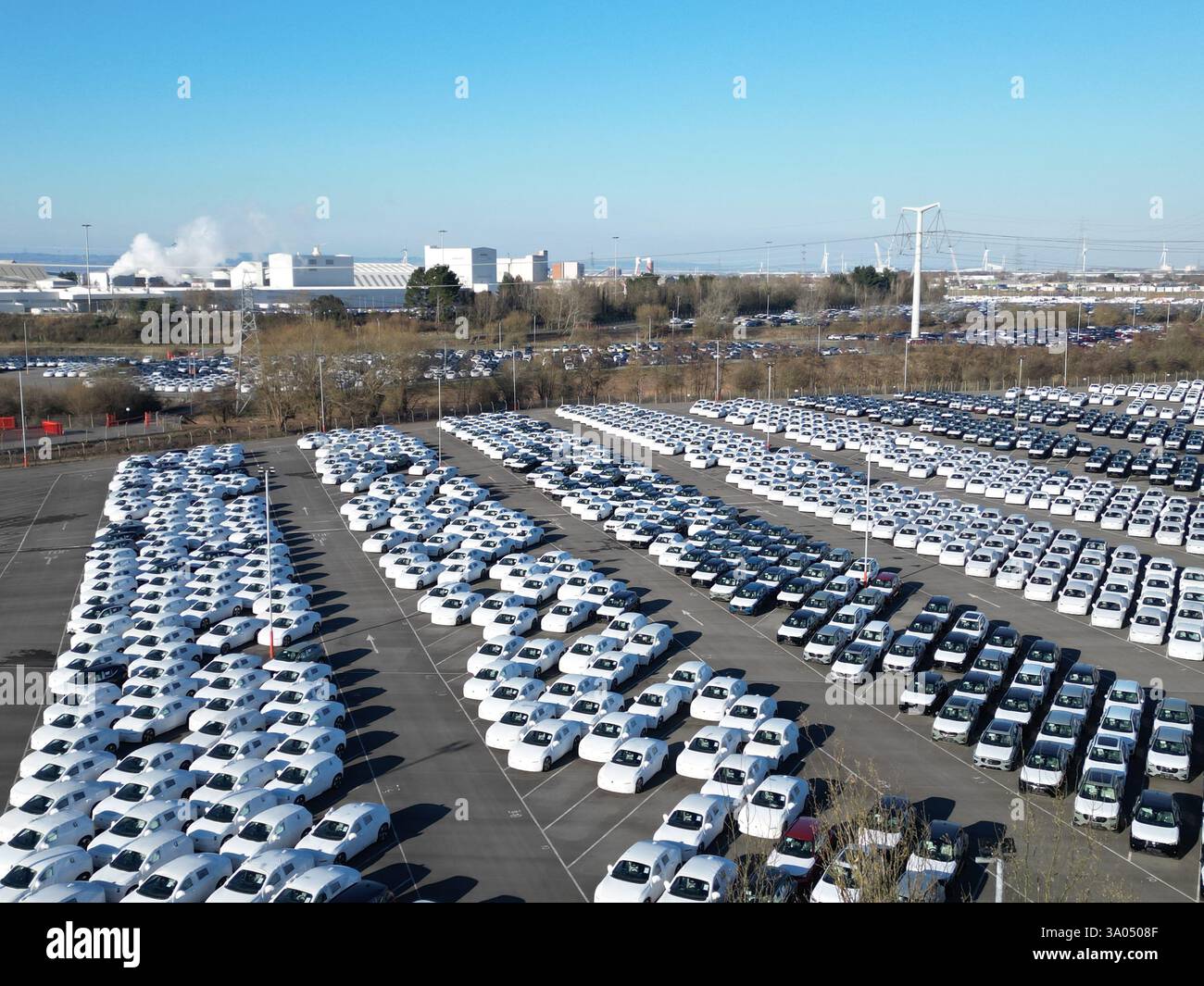 Bristol, UK. 02nd Mar, 2025. Cars beside UK. Royal Portbury Docks at ...