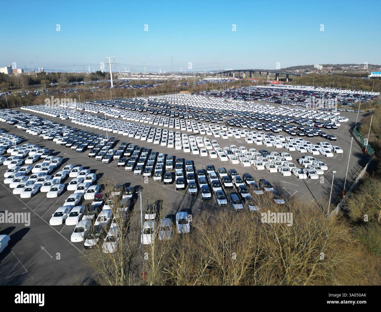 Bristol, UK. 02nd Mar, 2025. Cars beside UK. Royal Portbury Docks at ...