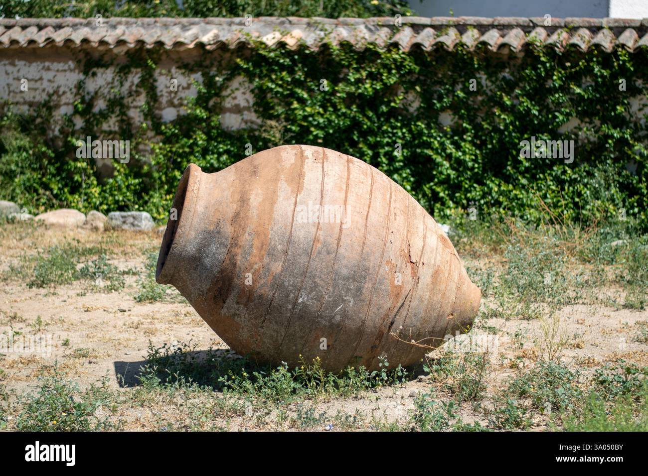 Ancient Jar: Rustic Garden Display Stock Photo - Alamy