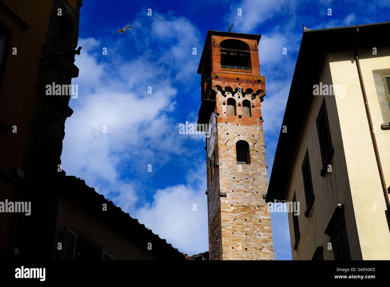 The famous 'Torre delle Ore' (Clock Tower), the tallest medieval tower ...