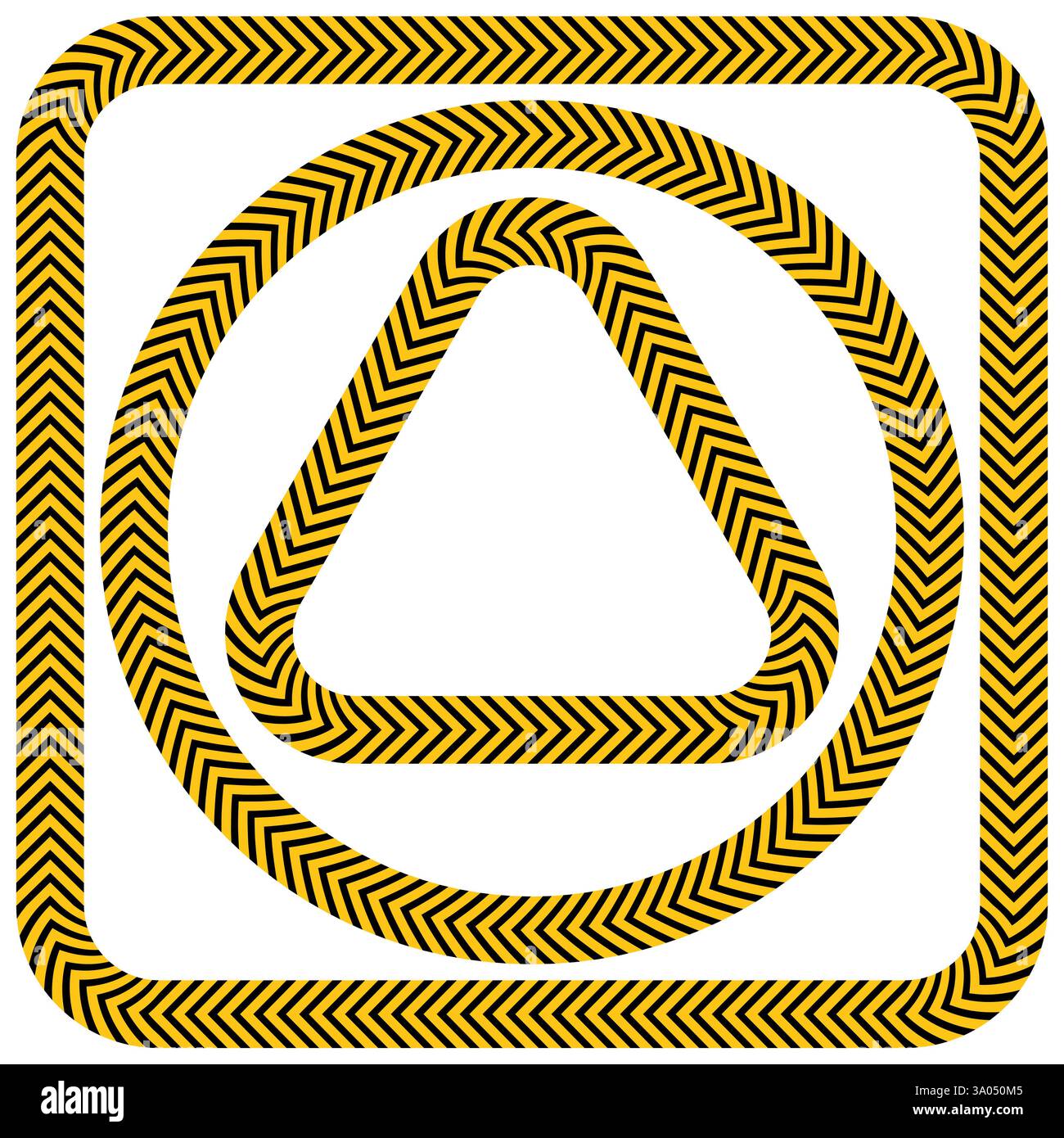 Yellow and Black Frame set. Danger Sign Background with Arrow Pointing ...