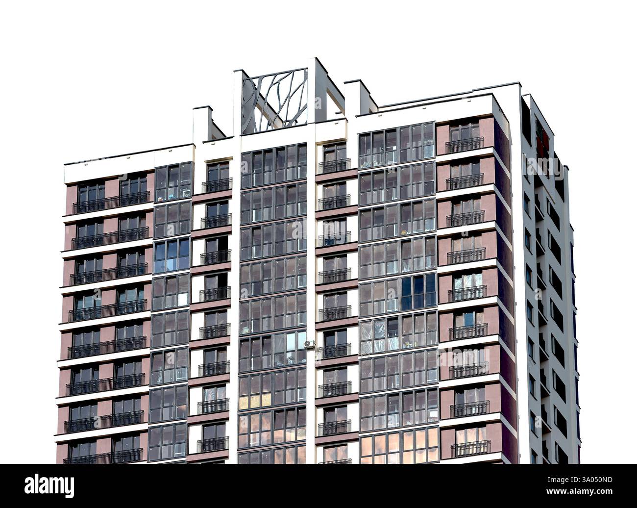 Modern high-rise condo in a metropolitan city. Tall, multistorey ...