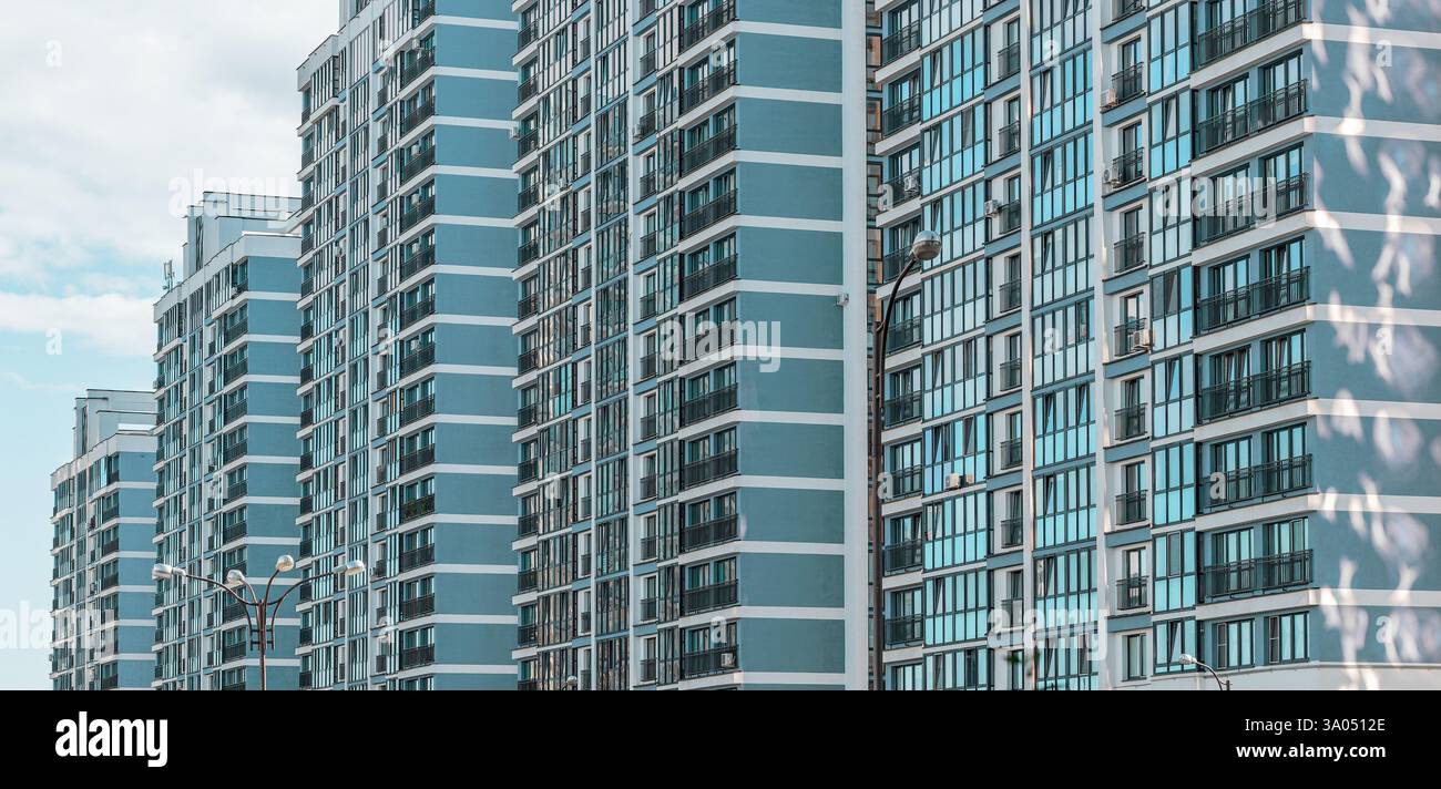 Modern architecture in a developing metropolitan city. Tall high-rise ...