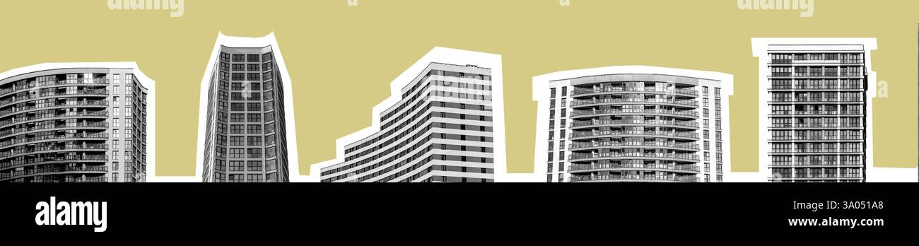 Architecture featuring modern high-rise residential buildings in an ...