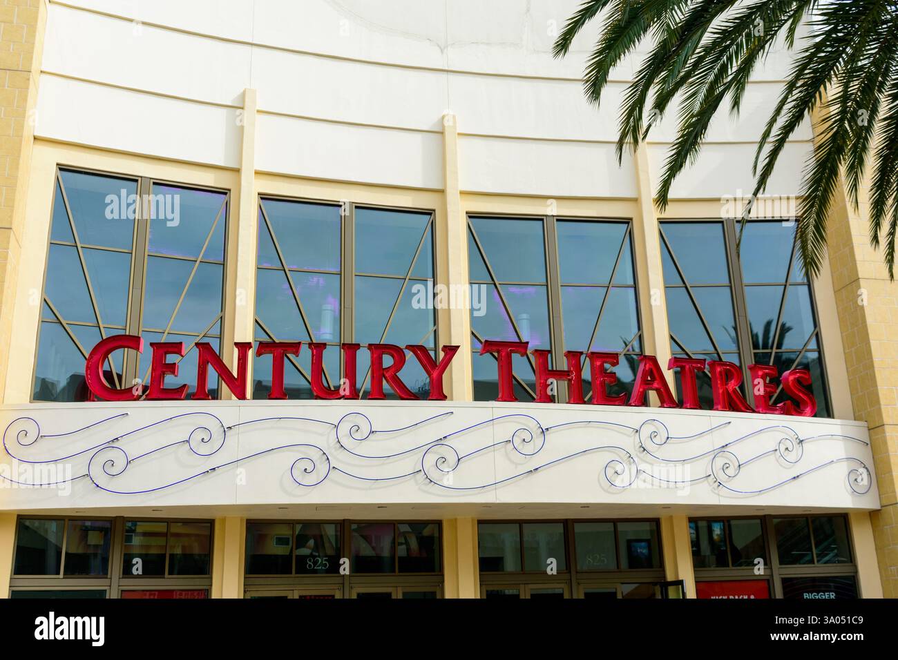 Century Theatres sign, in bold red letters, is displayed above the ...