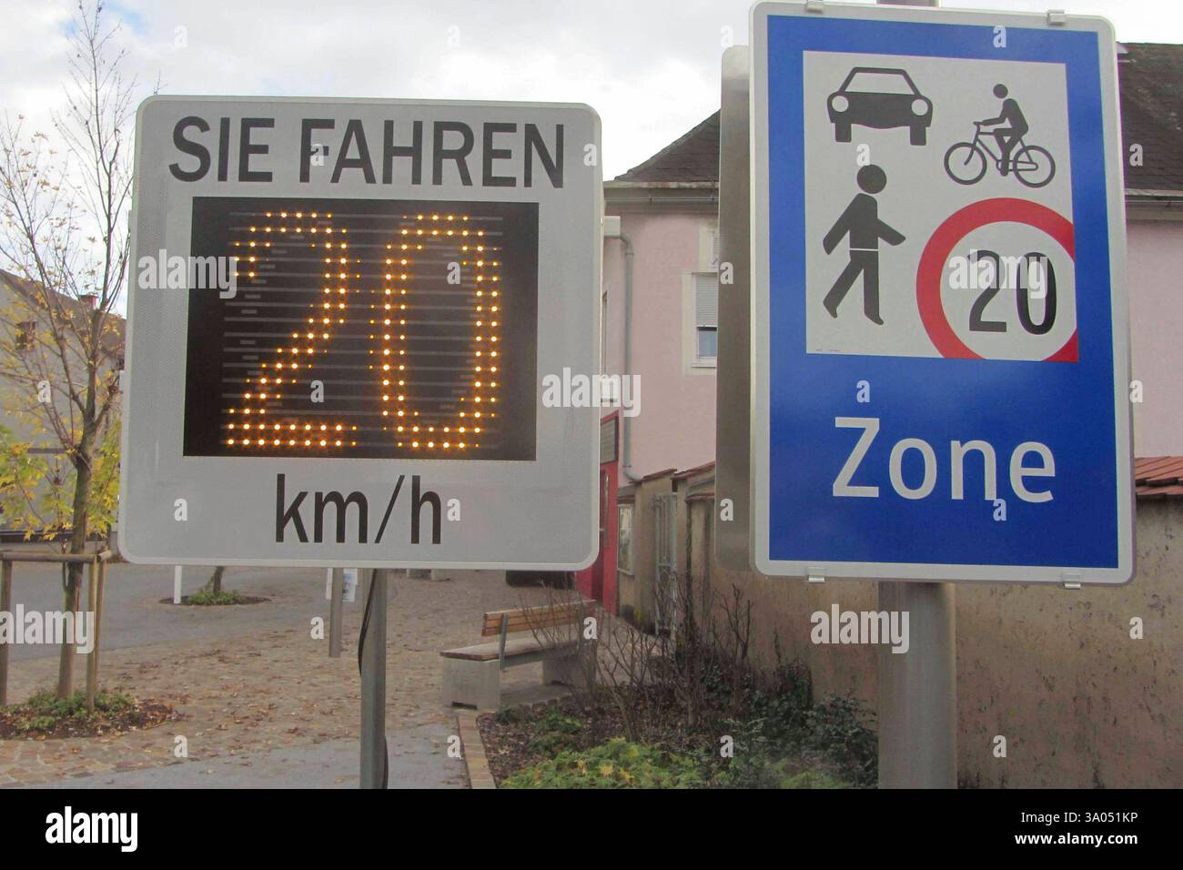20 kilometers per hour speed limit sign on the street 20 kilometers per ...