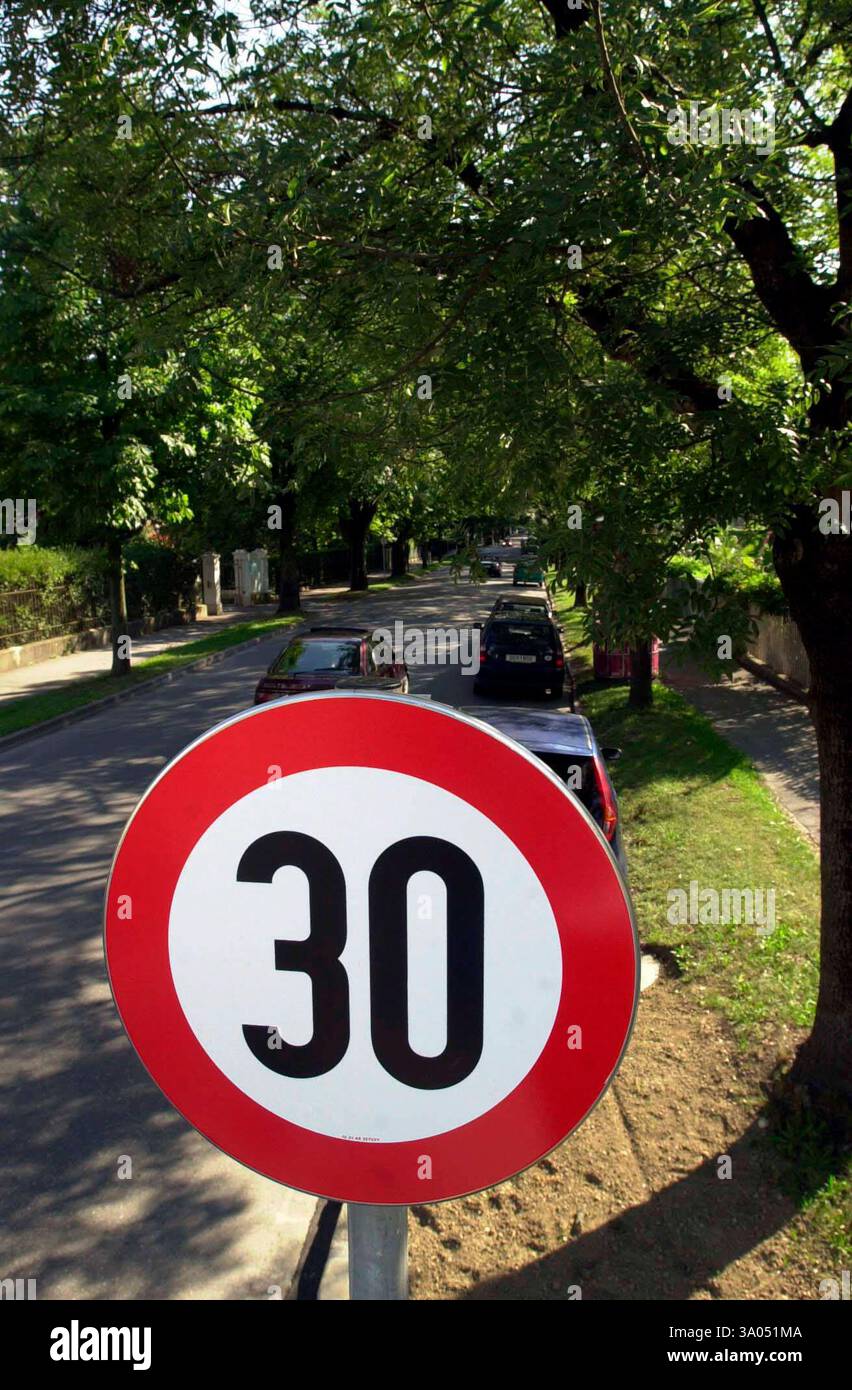 30 kilometers per hour speed limit sign on the street 30 kilometers per ...