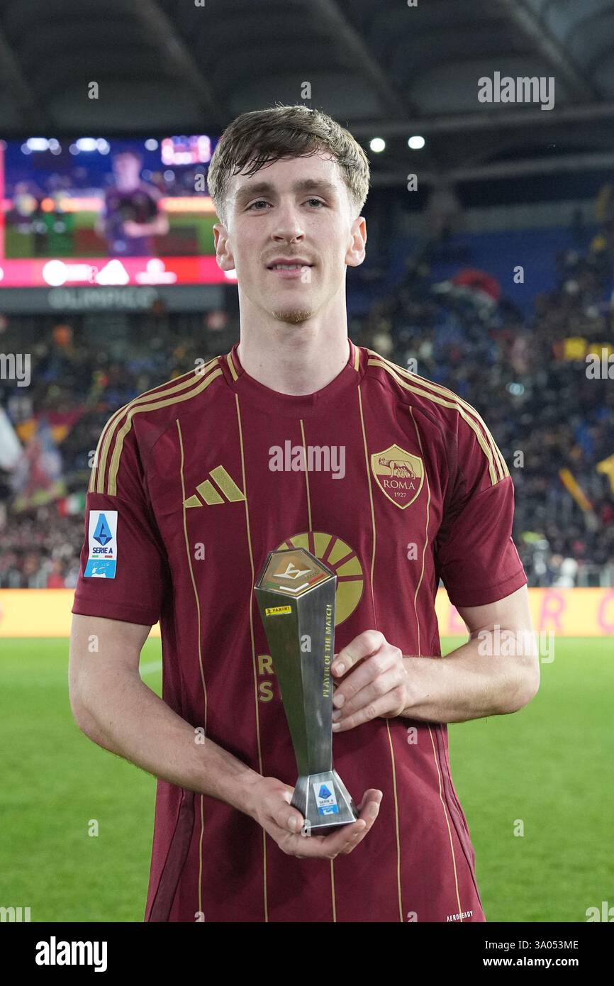 Roma, Italia. 02nd Mar, 2025. Roma's Alexis Saelemaekers Panini player ...