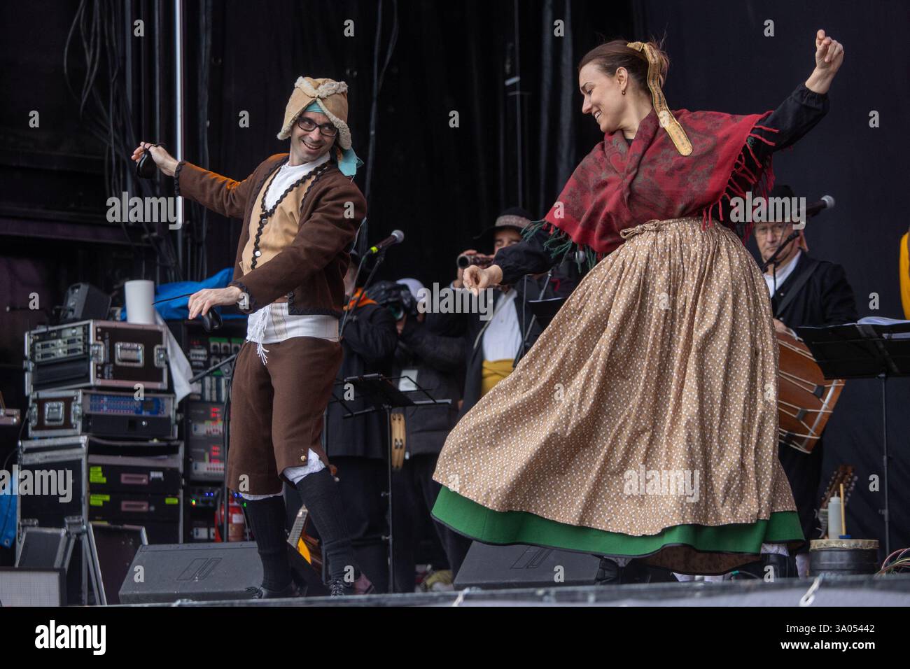 March 2, 2025, Madrid, Spain: A couple dances a traditional dance ...