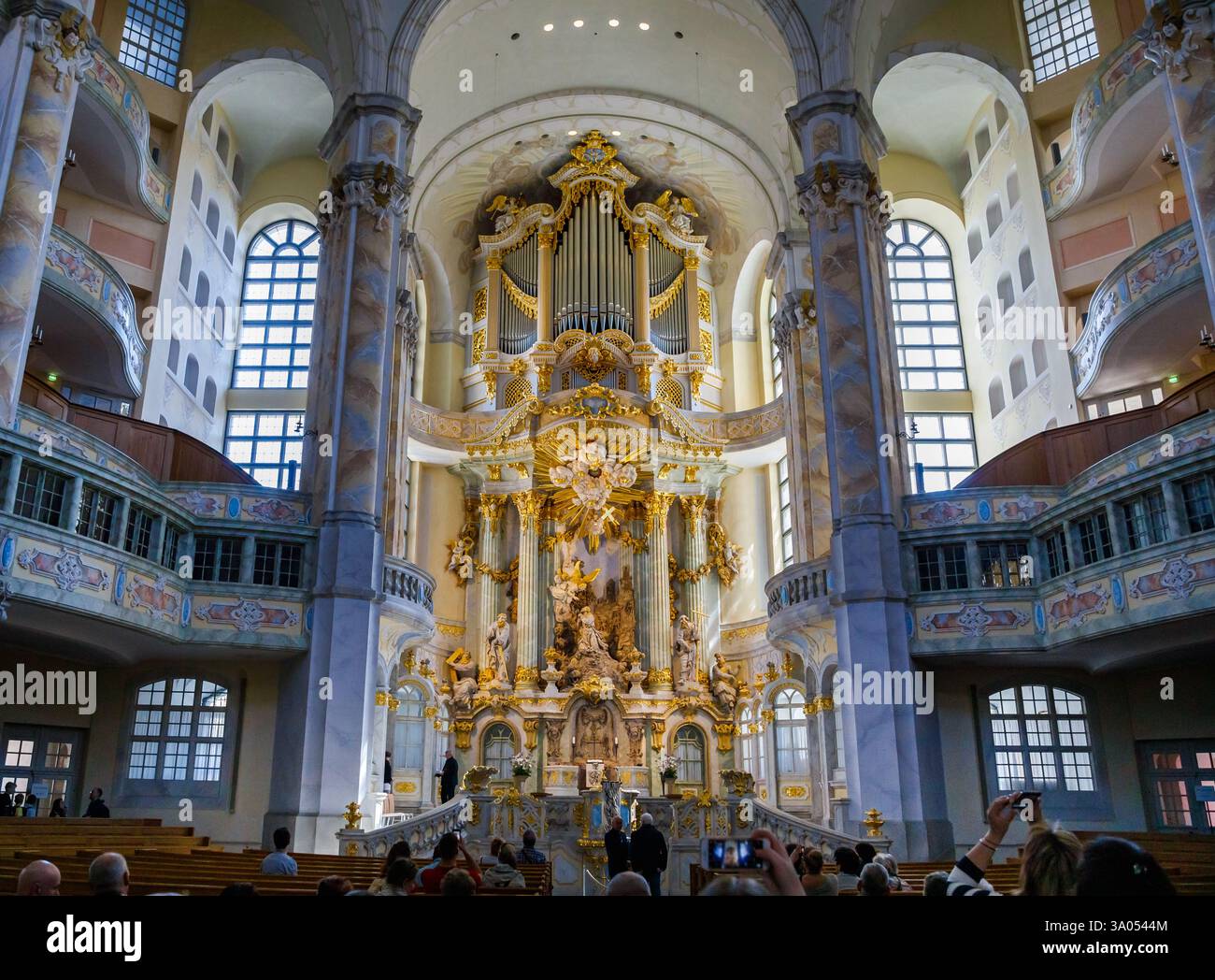 Magnificent golden pipe organ inside hi-res stock photography and ...