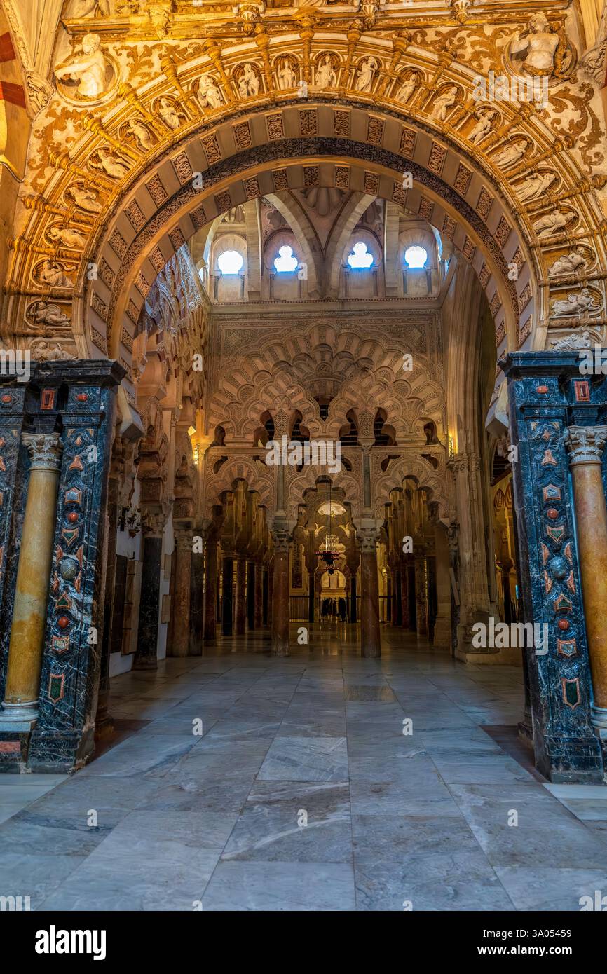 Gilded Horseshoe Arches in Cordoba’s Mosque-Cathedral Showcasing 10th ...