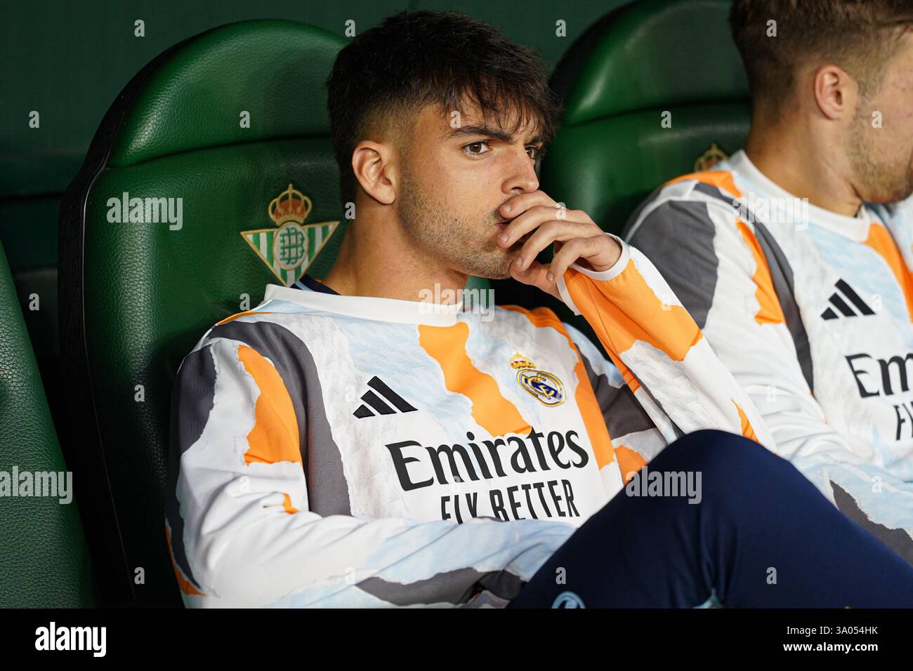Raul Asencio (Real Madrid) before LaLiga match between Real Betis and ...