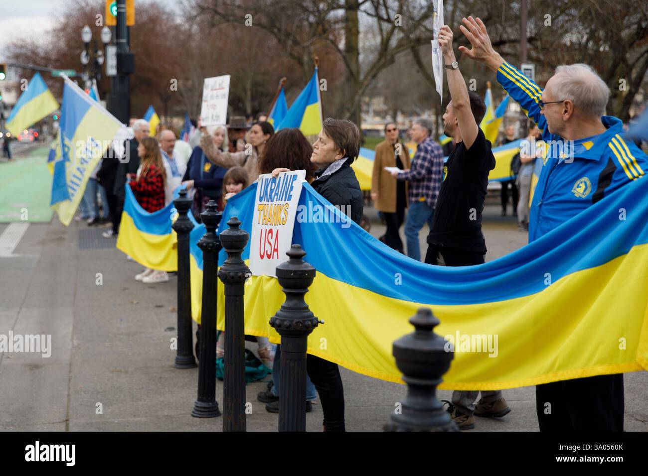 Over one hundred people rallied in Portland, Oregon on March 1, 2025 ...