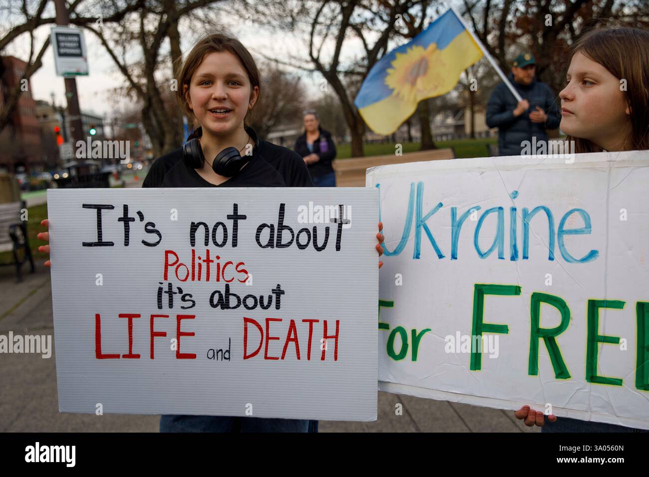 Over one hundred people rallied in Portland, Oregon on March 1, 2025 ...