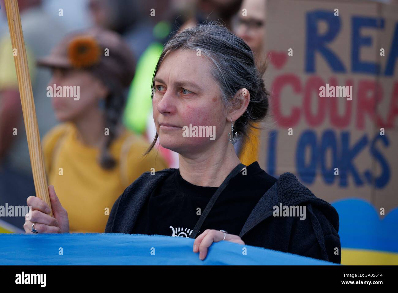 Over one hundred people rallied in Portland, Oregon on March 1, 2025 ...
