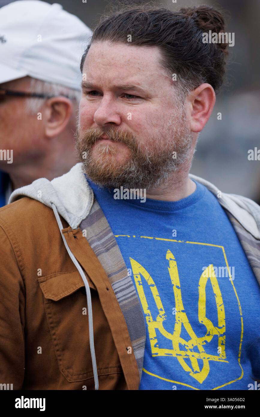 Over one hundred people rallied in Portland, Oregon on March 1, 2025 ...