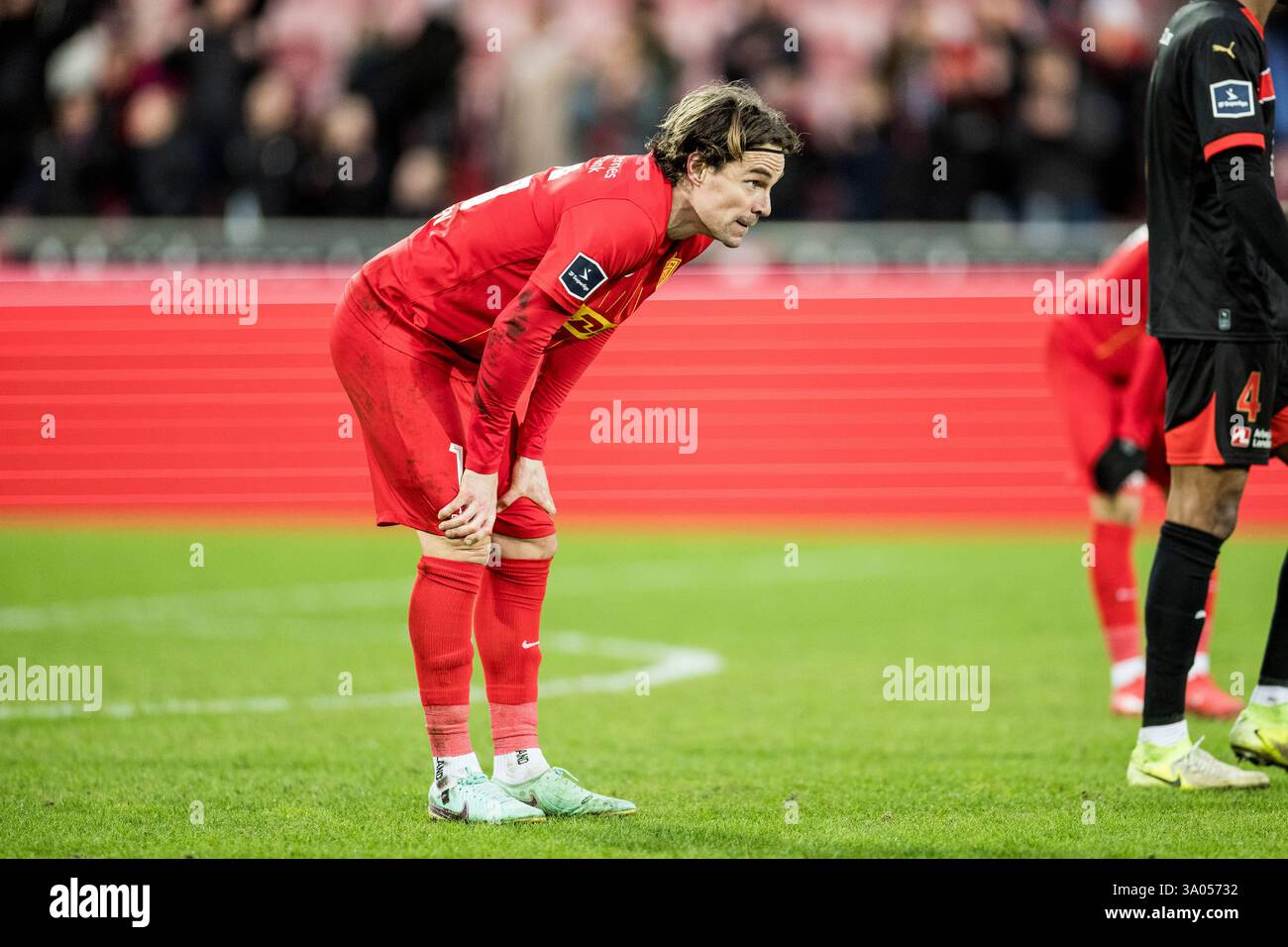 Herning, Denmark. 02nd, March 2025. Erik Marxen (15) of FC ...