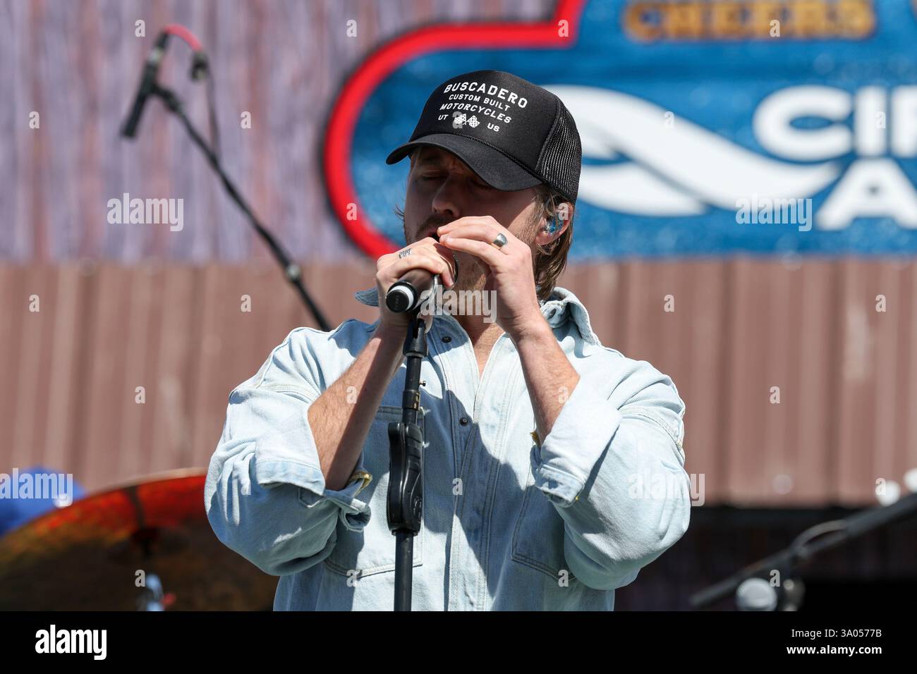 AUSTIN, TX - MARCH 02: Corey Kent performs before the NASCAR Cup Series ...