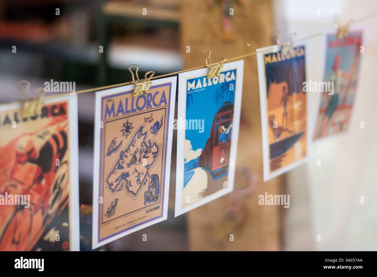 Mallorca Postcards: Travel Souvenir Display Stock Photo - Alamy