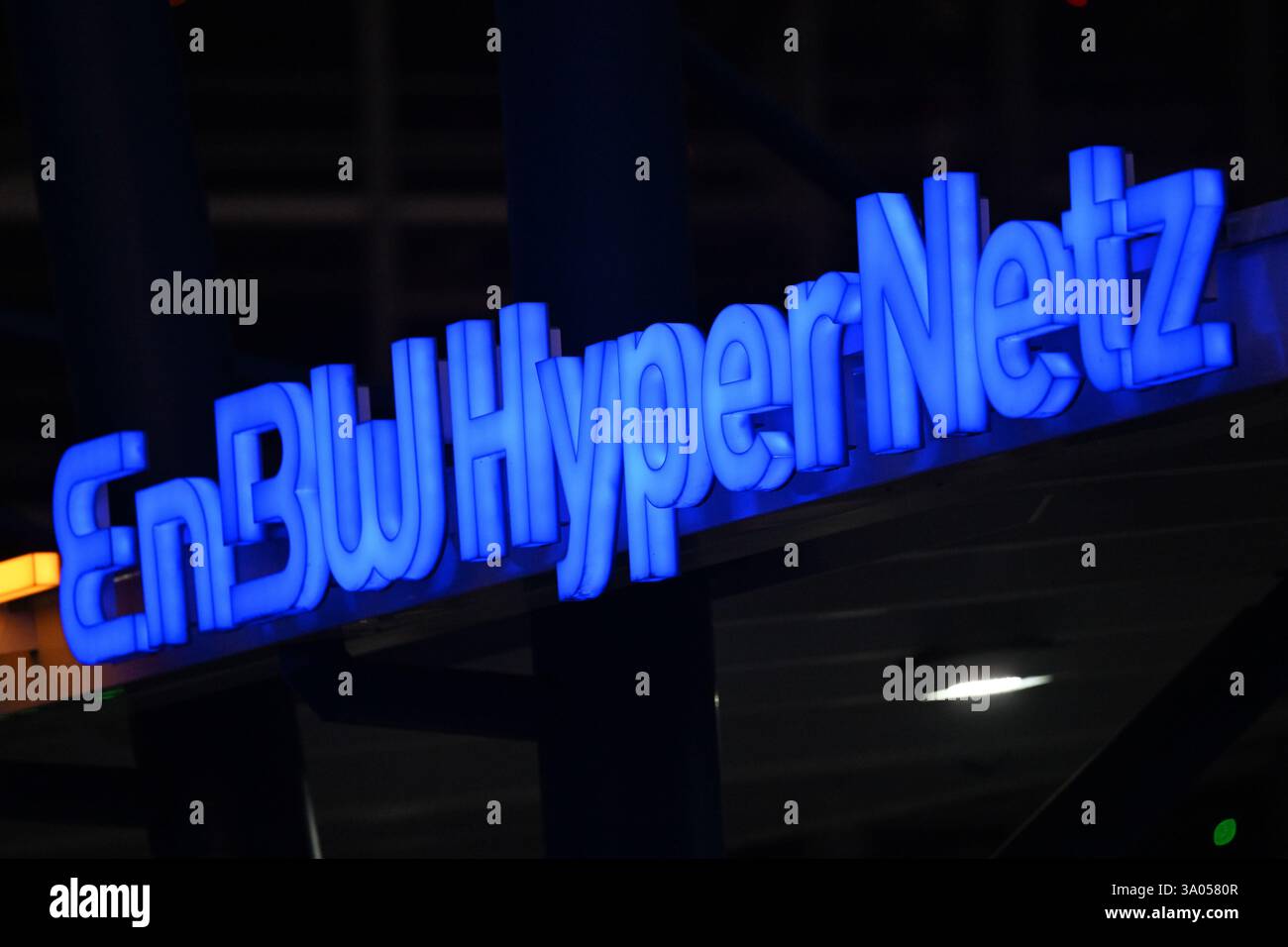 Stuttgart, Germany. 02nd Mar, 2025. The EnBW HyperNetz logo can be seen ...