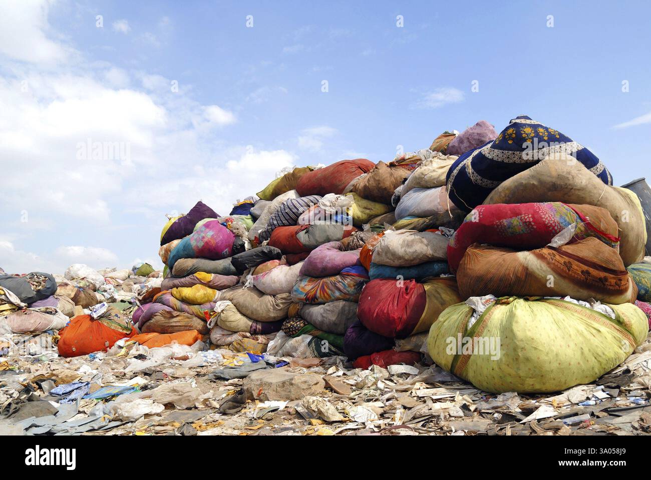 Rag bundles in dumping ground, Deonar, Bombay Mumbai, Maharashtra ...
