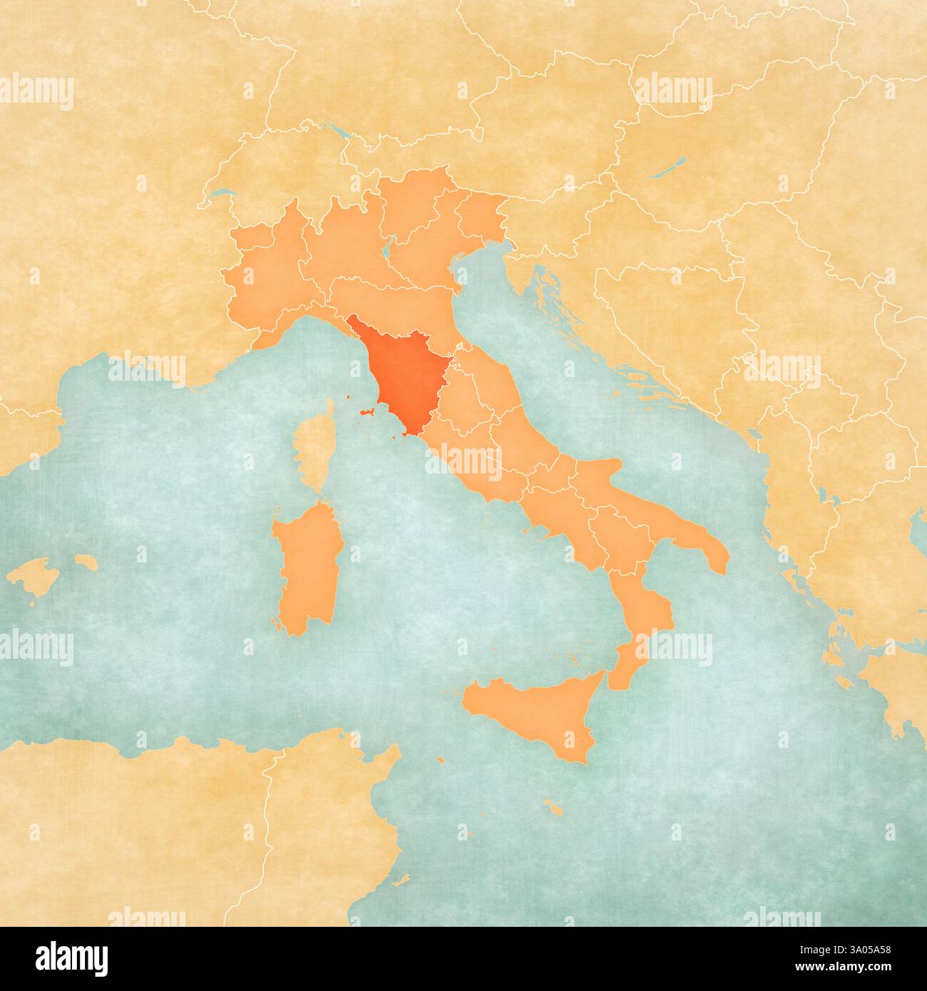 Tuscany map hi-res stock photography and images - Alamy