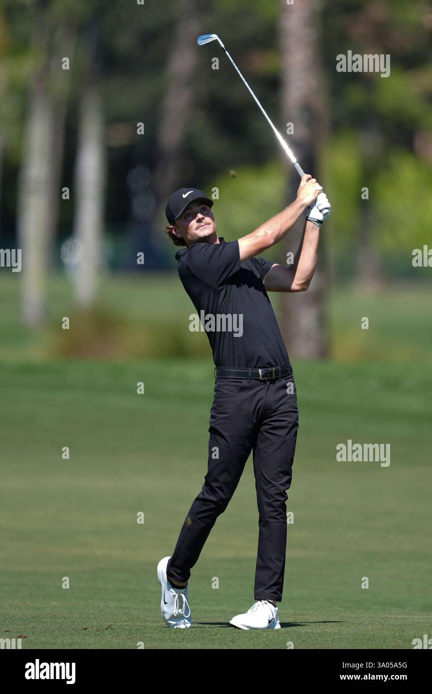 Luke Clanton hits on the third hole during the final round of the ...