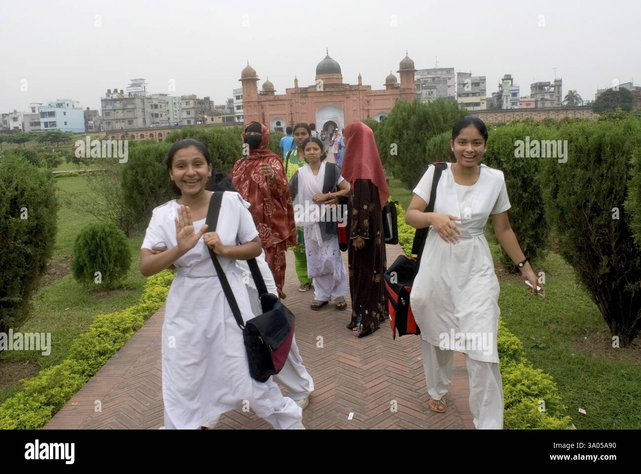 Girls on The Way of Lalbagh fort built by prince Mohammad Azam, son of ...