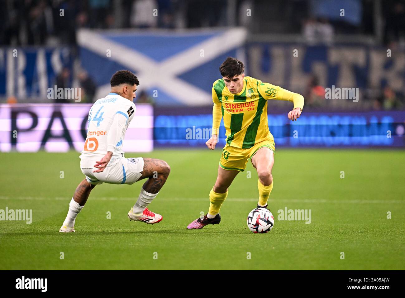 France. 02nd Mar, 2025. 66 Louis LEROUX (fcn) during the Ligue 1 ...