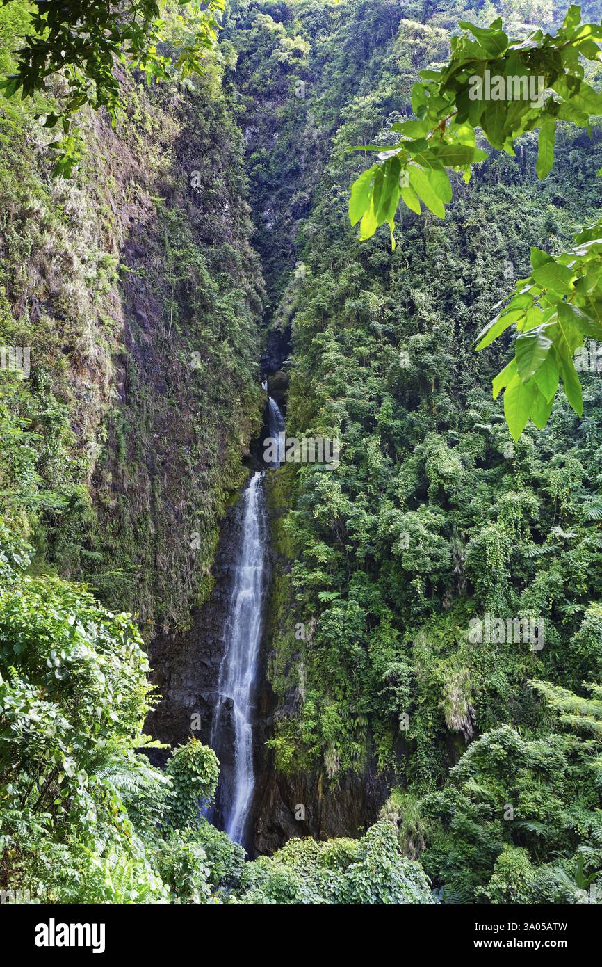 Cascade Haamaremare Rahi, waterfall, drop height 100 metres, Hitia?a O ...