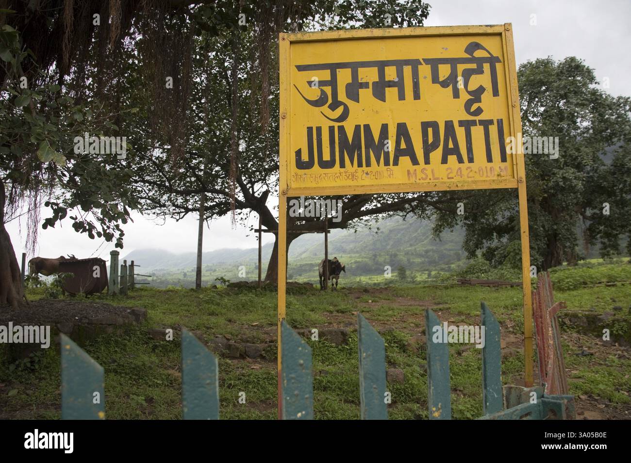 Jummapatti railway station board, Matheran, Maharashtra, India MR#202 ...
