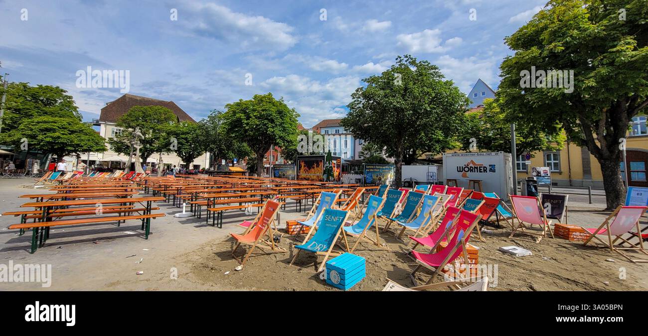 Public viewing area on the Landungsplatz, Ueberlingen, Germany. 06 July ...