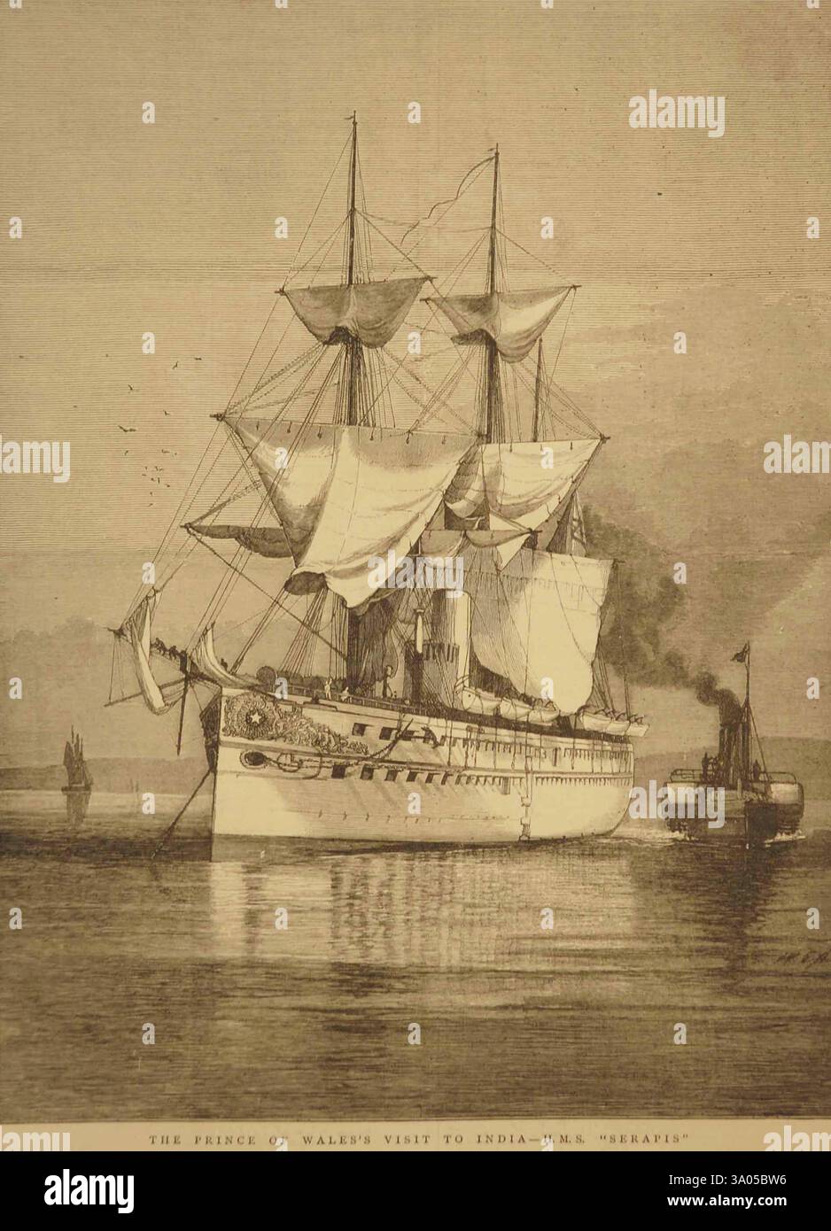 Lithographs The Prince of Wales's Visit to India H.M.S. Serapis, India ...