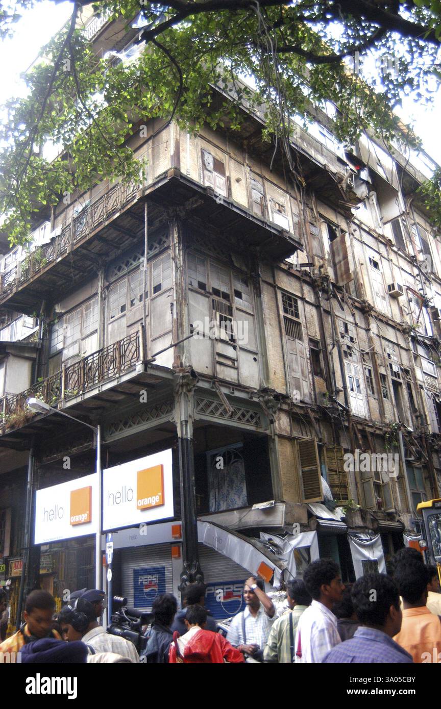 Heritage building Esplanade Mansion collapse in Bombay Mumbai ...