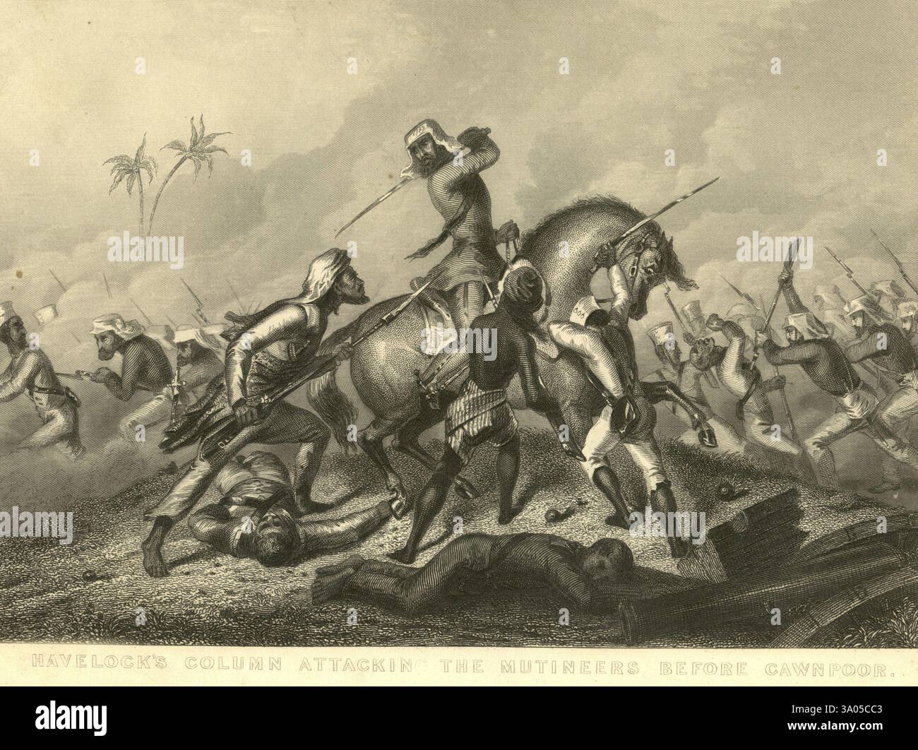 Military and munity mutiny views Havelock's Column attacking mutineers ...