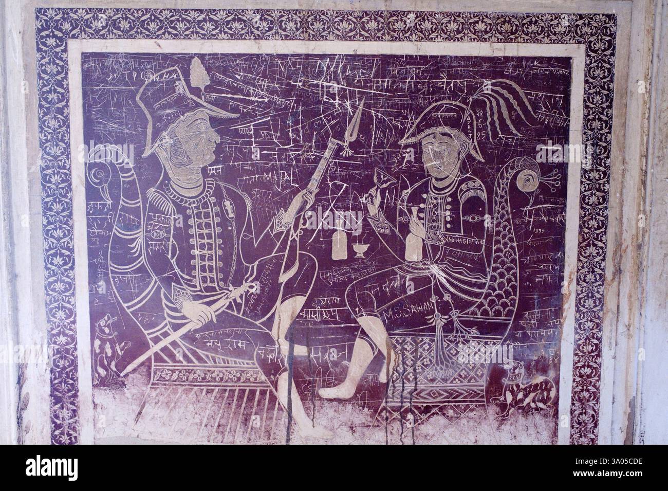 Wall paintings mural of british soldiers at Lakshminarayan temple ...