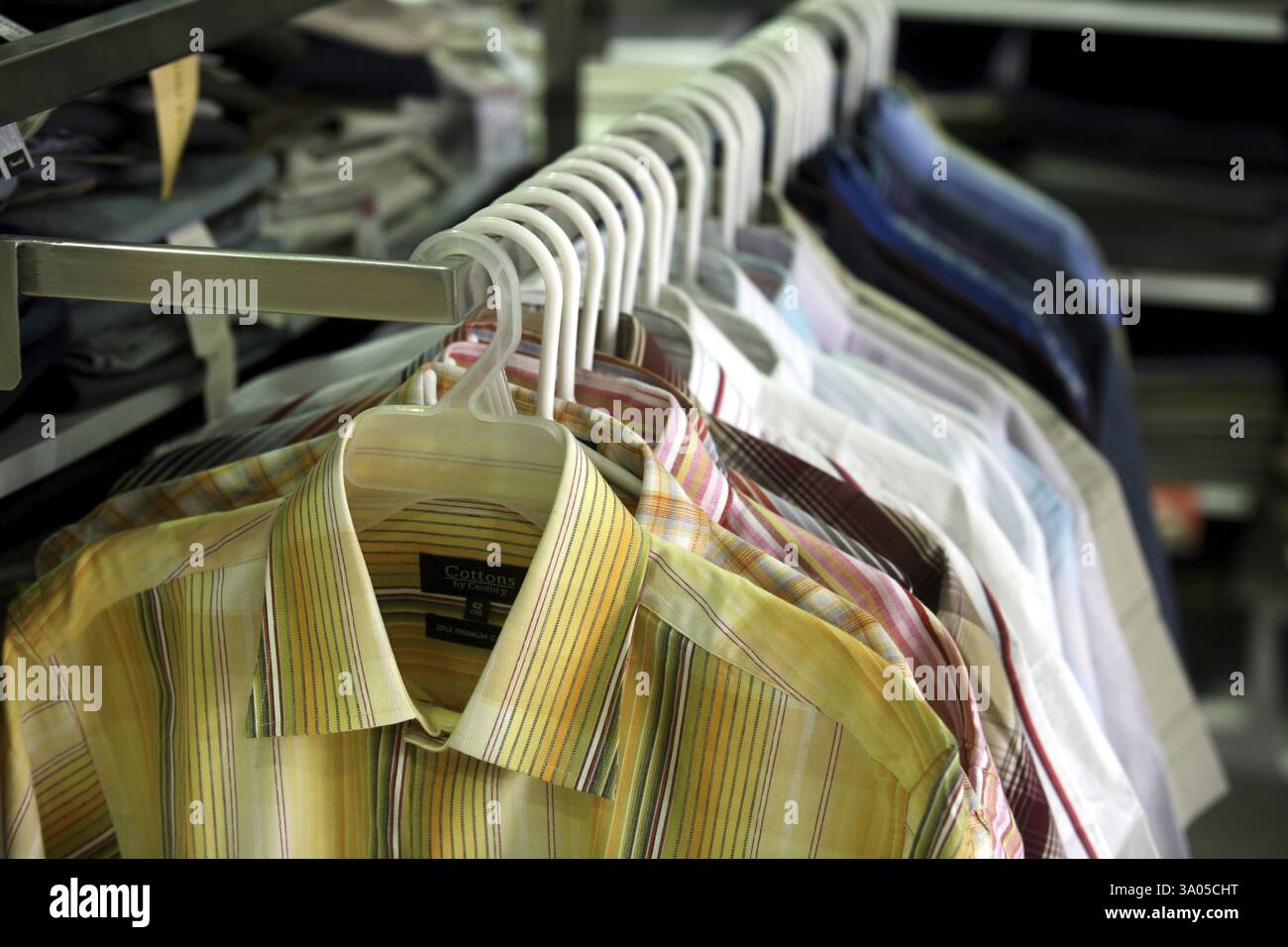 Shirts at the display in Loot store located in Andheri, Bombay Mumbai ...