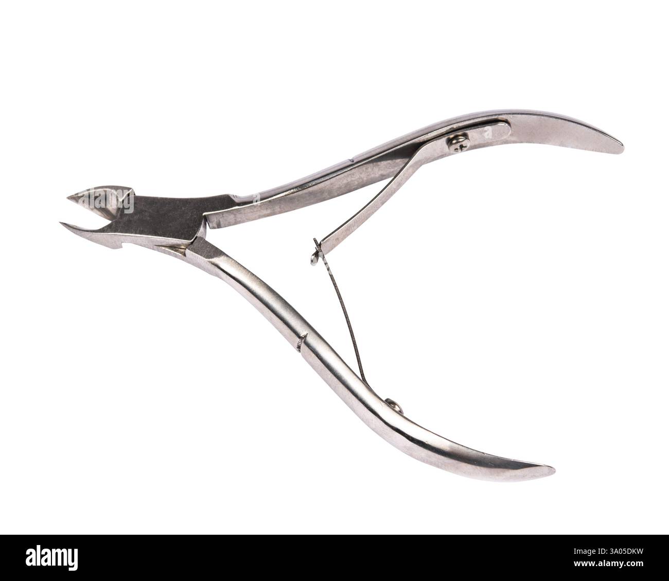 Metal manicure nippers, isolated on a white background Stock Photo - Alamy