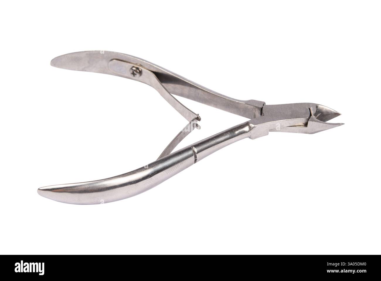 Metal manicure nippers, isolated on a white background Stock Photo - Alamy