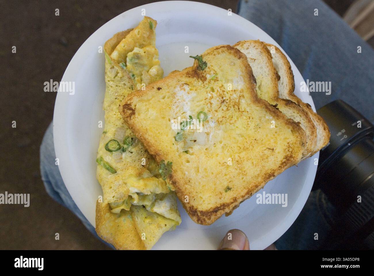 Nashta breakfast omelette bread, India, Asia Stock Photo - Alamy
