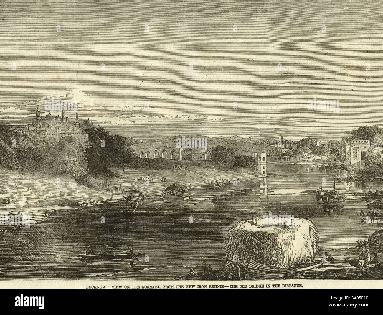 View on the Goomtee Gomati river from the new Iron bridge, Lucknow ...