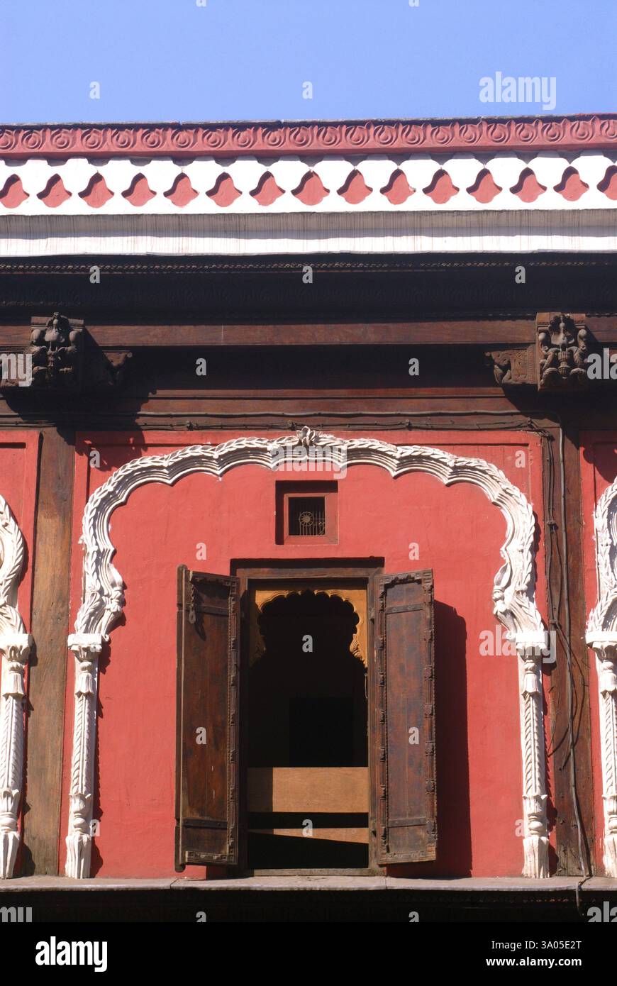 Richly decorated open windows, Vishrambaug Wada second palace of Peshve ...